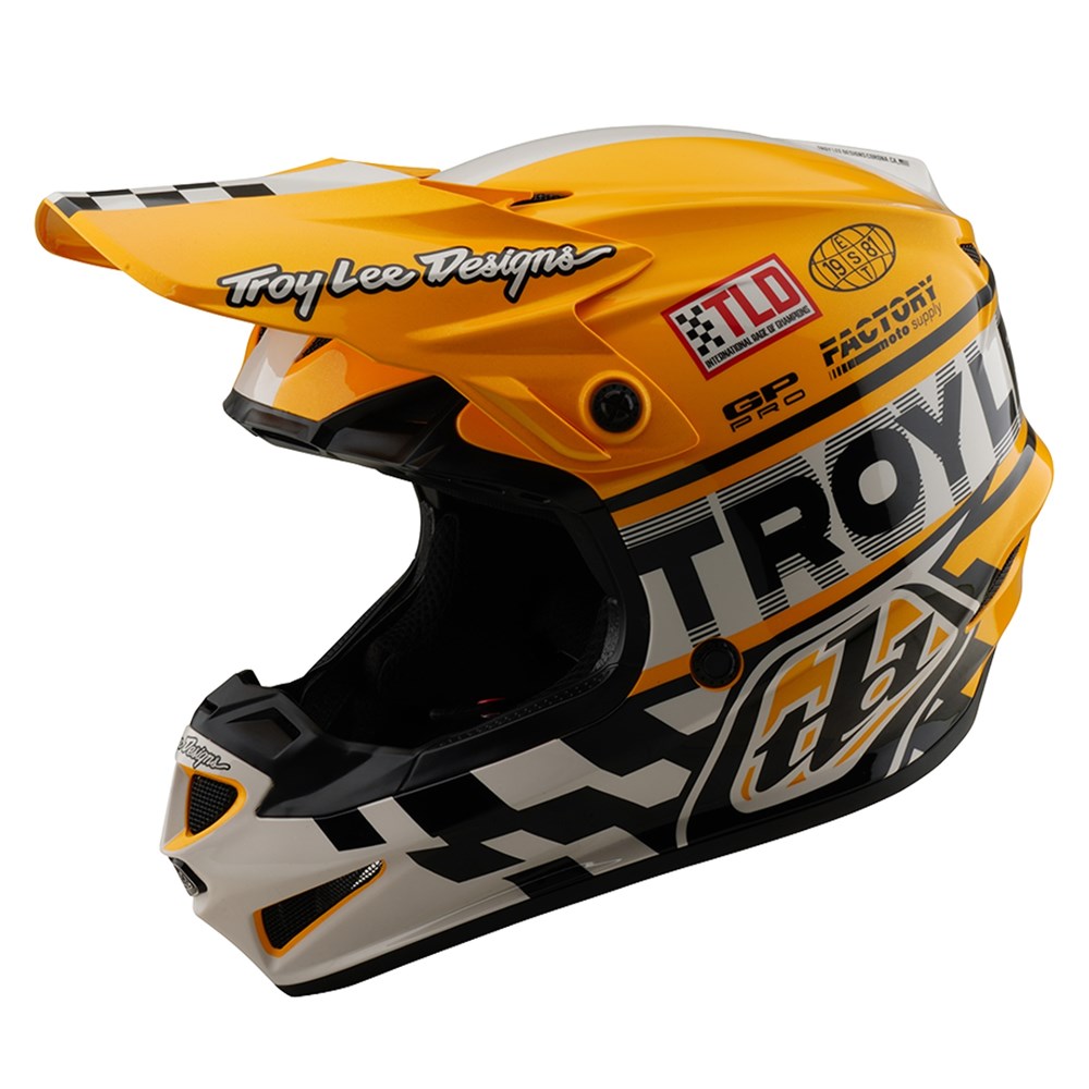 10235601 - TLD 25.1 YTH SE4 GP PRO HELMET MIPS FIFTY-50 WHITE / GOLD ...